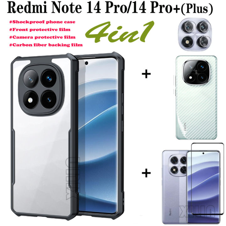4IN1For Redmi Note 14 Pro Plus +/ Redmi Note 14 Pro Transparent Air-bag ...