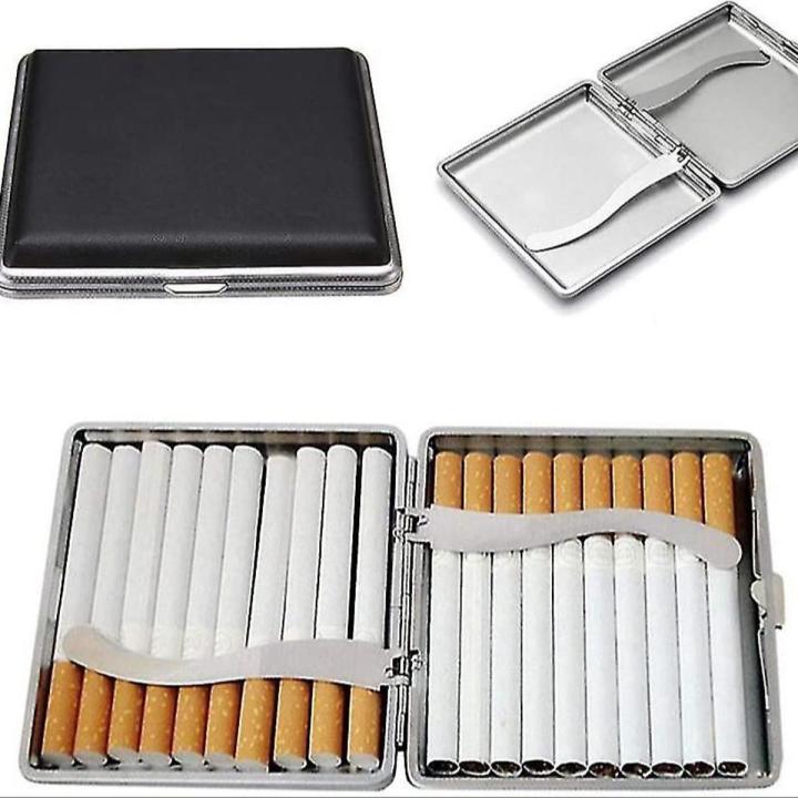 Cigarette Case Box -Double Sided Spring Clip Open Pocket Holder for 20 ...