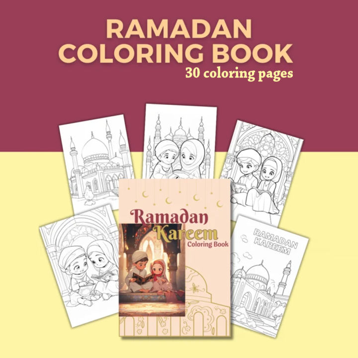 Ramadan Coloring Book – 30 Pages | A4 Size Islamic Coloring Book for ...