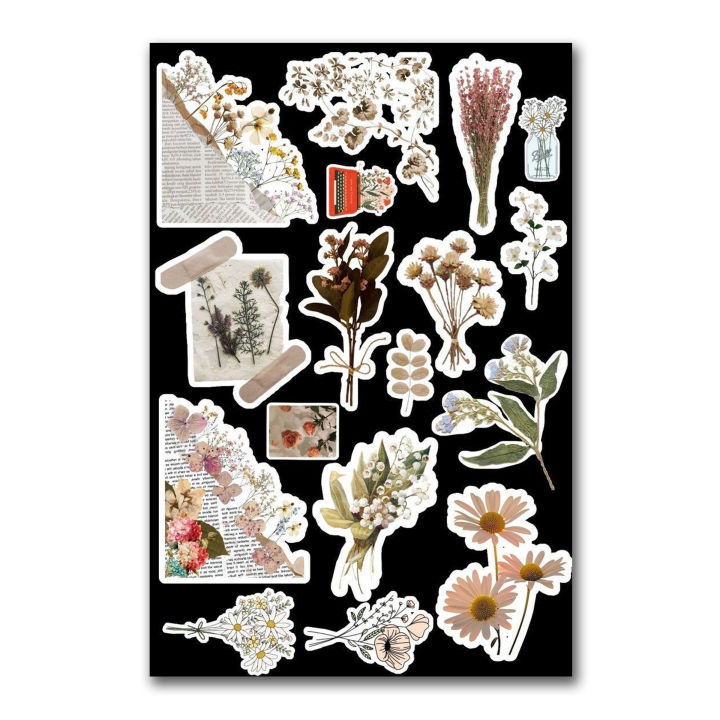 A4 size (21x30cm) Uncut vintage sticker sheet, Aesthetic and Vintage ...