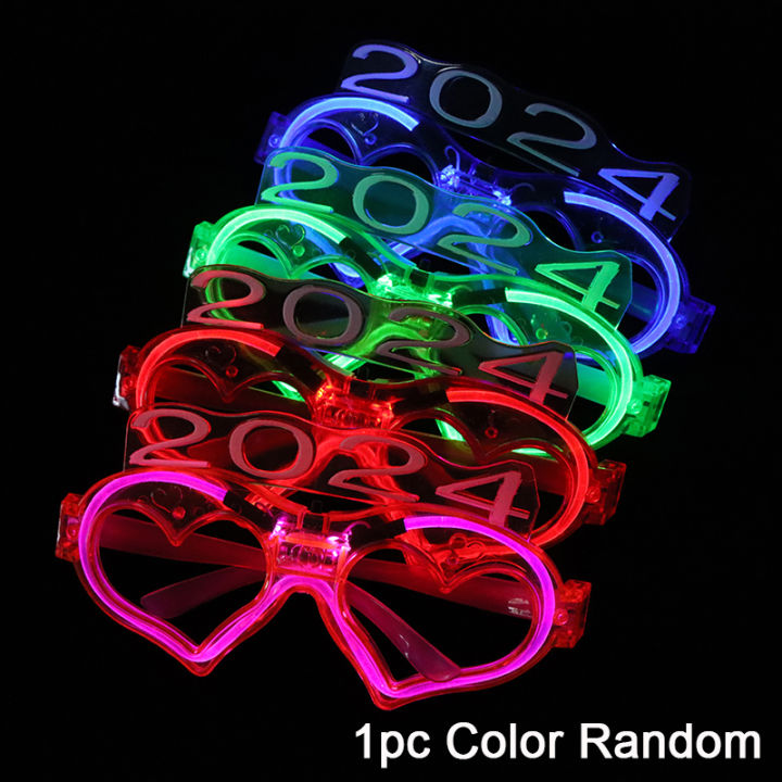 1PC LED Glasses Party Light Up 2024 Led Party Sunglasses For New Year ...