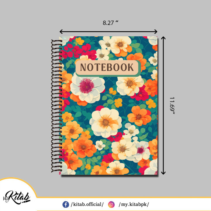 MyKitab - Flowers Spiral Notebook-A4|Notebook for Girls and Boys |Diary ...
