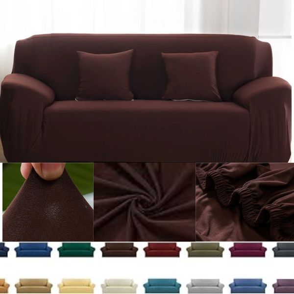 Cotton Jersey Stretchable (3+2+1) Sofa Cover Washable Non Slip Soft ...