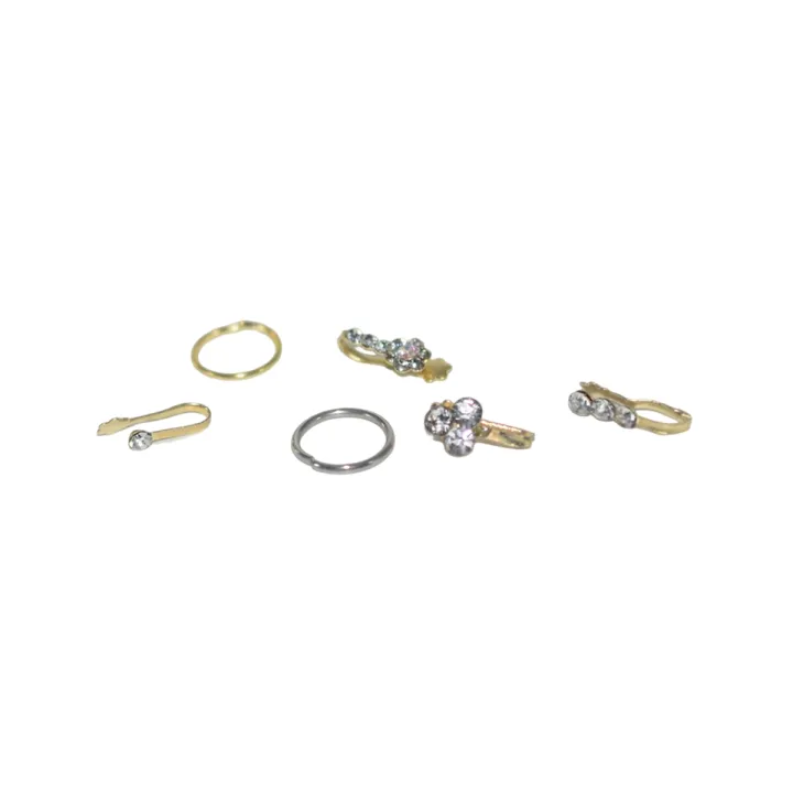 No need piercing Ear ring Nose ring lip ring Navel ring pack of 3 ...