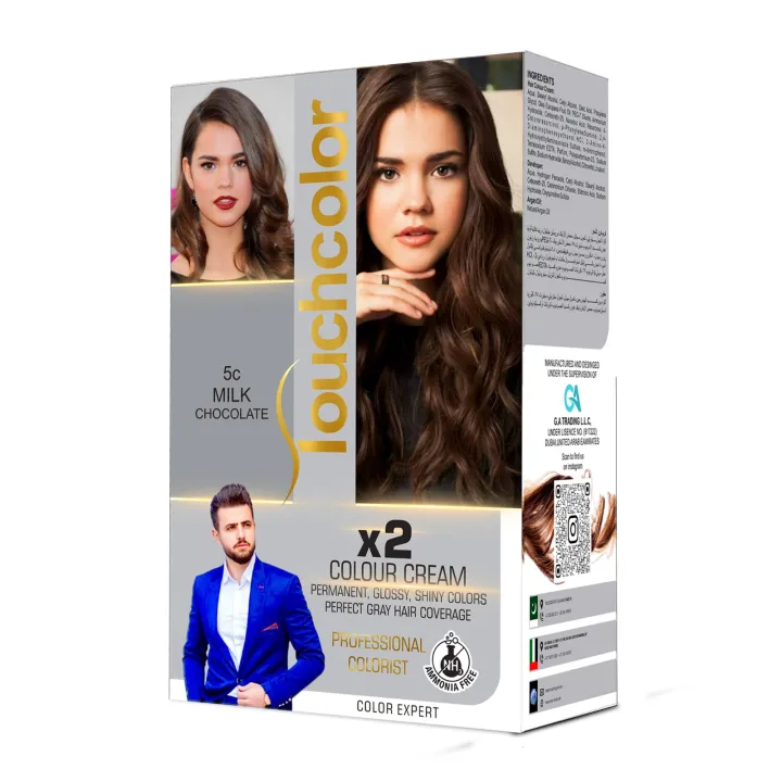 Touchcolor 5C Chocolate Brown Hair Color Kit –100% Grey Coverage, Long ...
