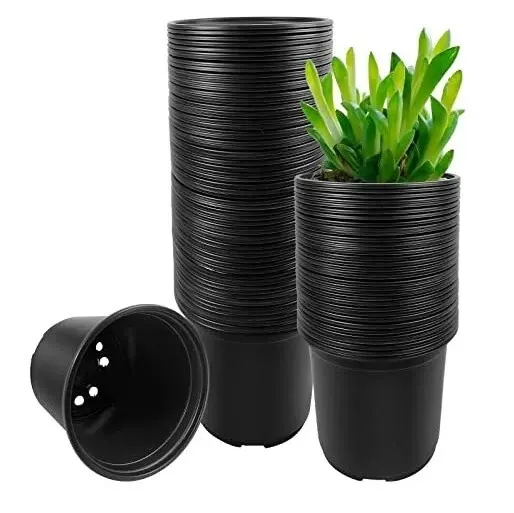 Pack of 10 Pots soft Plastic pots for plants and flower growing Dia ...