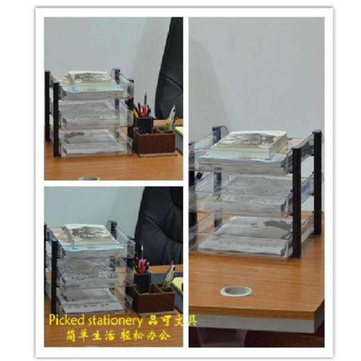 Folding File Letter Tray - 3 Tier (Transparent Plastic) | Daraz.pk