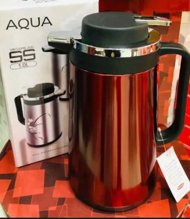 AUQA Glass Thermos Stainless Steel Vacuum Thermos - Silver-1 Liter ...