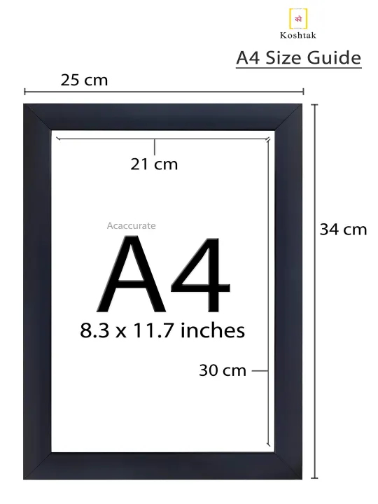 Premium A4 Size (8.3x11.7) inches Wooden Frame To Fit Your Standard ...