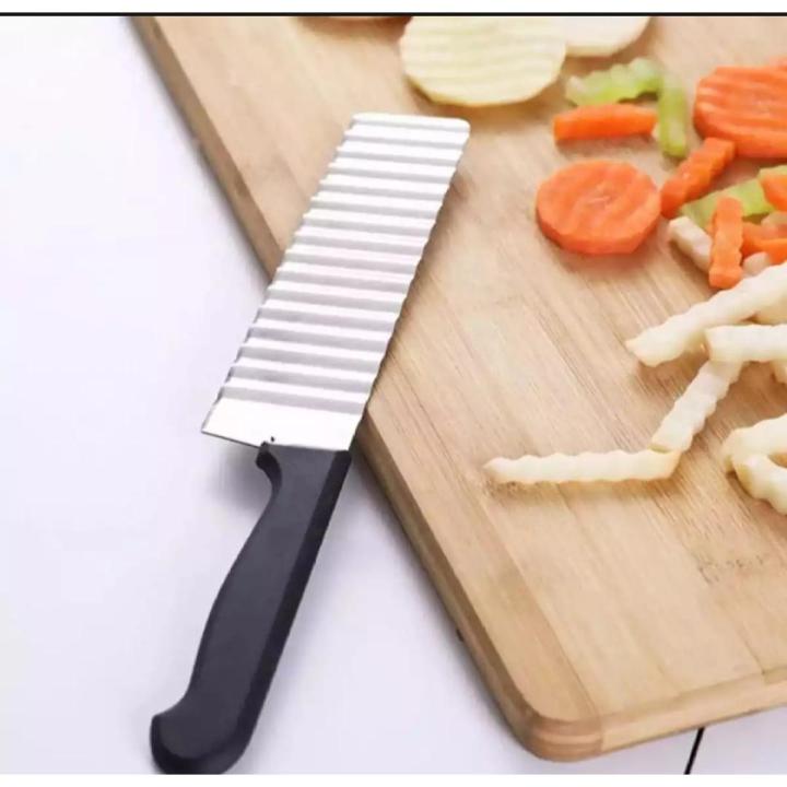 Wavy Cutter Crinkle Knife Potato Fruits Vegetable Slicer | Daraz.pk