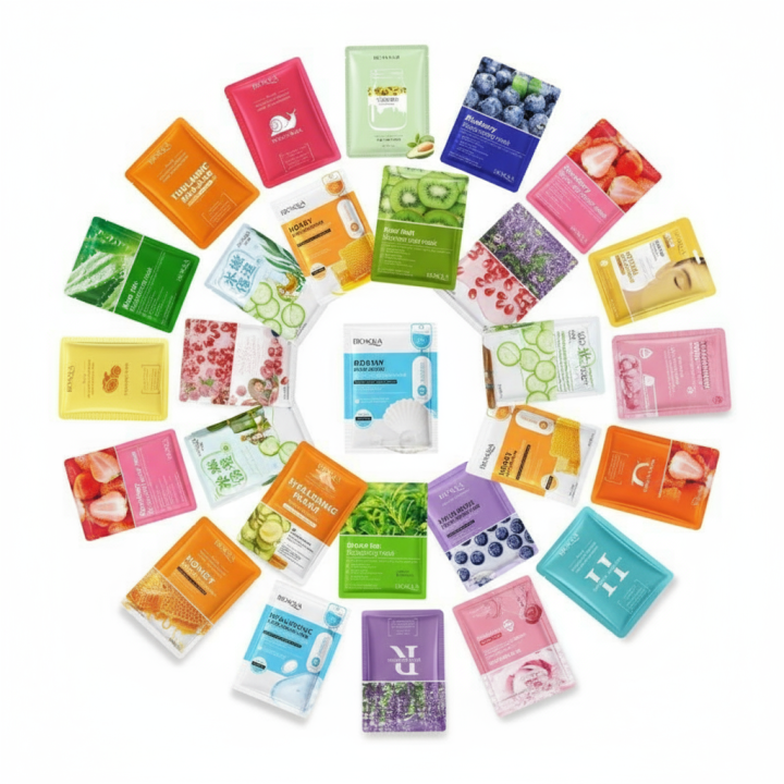 BIOAQUA Mixed Face Sheet Mask Pack for Dry Skin, Acne & Dullness ...