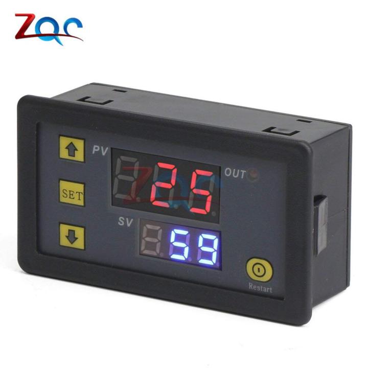 AC 110V-220V DC 12V Digital Time Delay Relay LED Display Cycle Timer Control Switch Adjustable ...