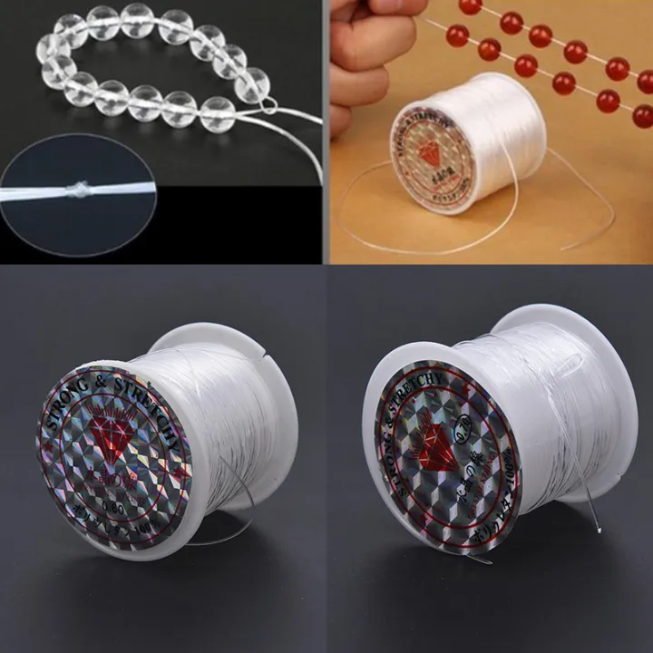 1 Roll Thread Beading String Transparent Inelastic Bracelet Necklace ...