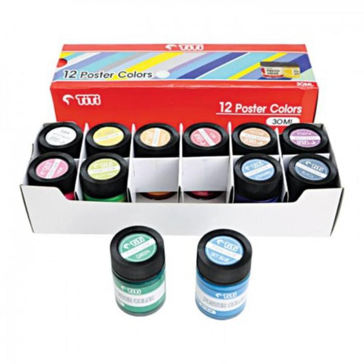 Titi Poster Colours paints Pack Of 12 | Daraz.pk
