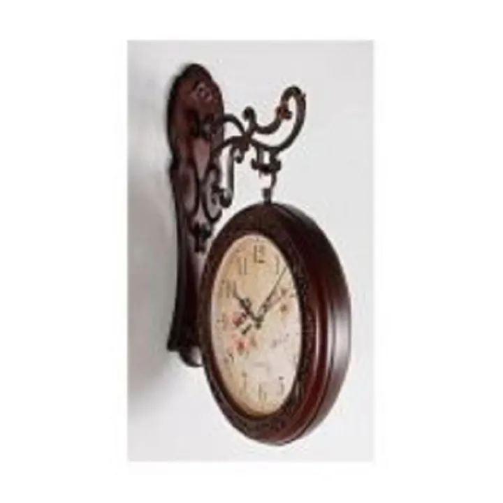Double Sided Wall Clock - Brown | Daraz.pk