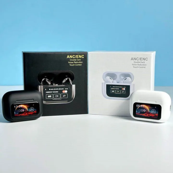 A9 Pro ANC & ENC Wireless Earbuds – Touch Screen LCD, Hybrid Noise ...