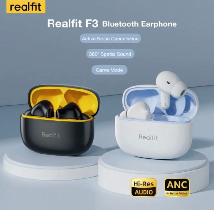 Realfit F3 ANC ENC Active Noice Cancellation Bluetooth Earphones Call ...