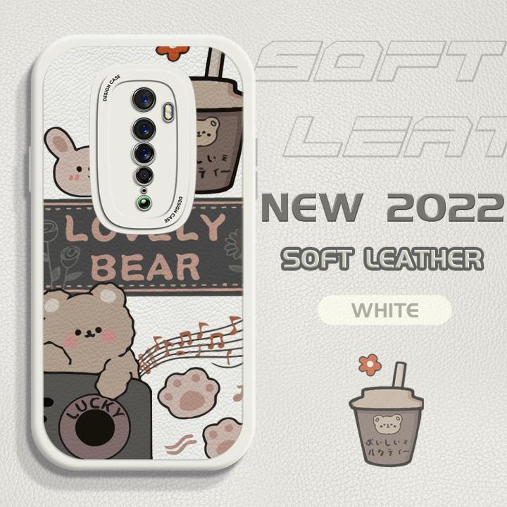 YYDS for OPPO Reno 2 Back Cover Cute Bear Leather Case Soft Thin Drop ...