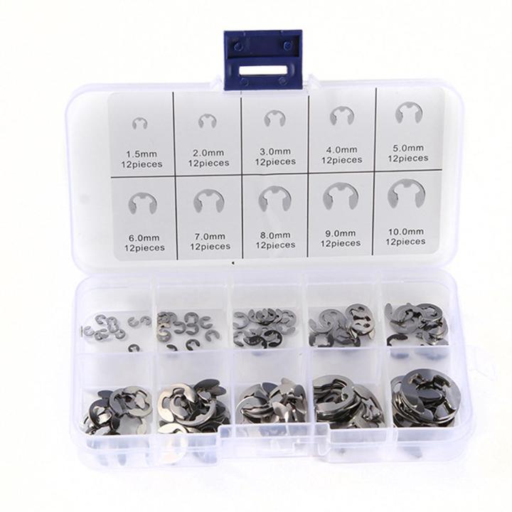 120Pcs M1.5-M10 Stainless Steel 304 E-clip Open Retaining Ring ...