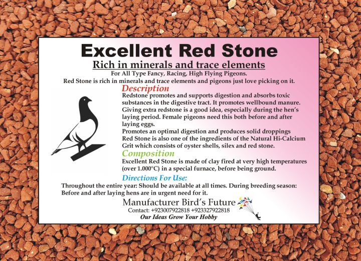 Excellent Red Stone 2.5kg For All Type Racer pigeon Grit Fancy Pigeon ...