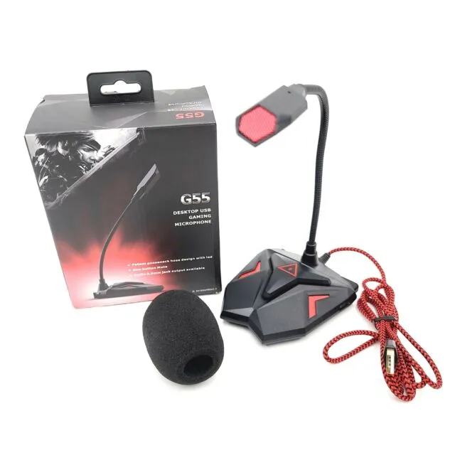 VOICE DESKTOP USB MICROPHONE STAND FOR COMPUTER LAPTOP PC G55 GAMING ...