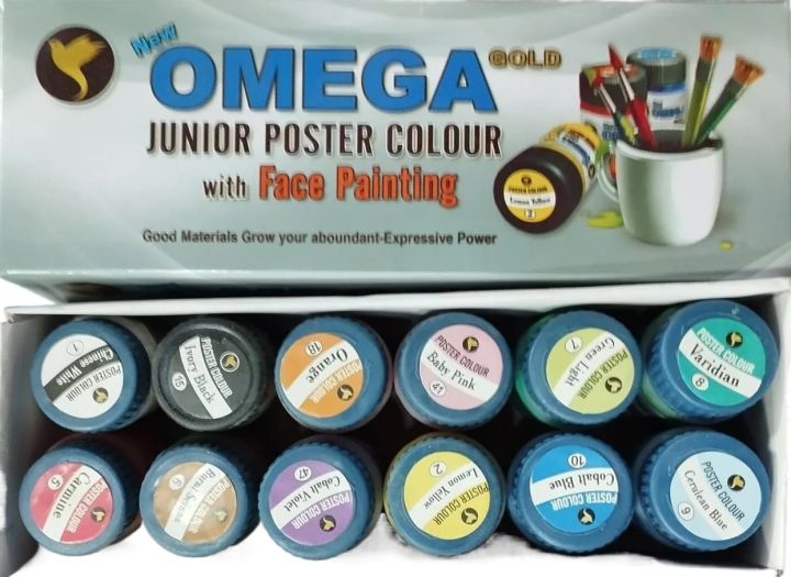 MS - Pack Of 12 Omega Junior Poster Colour Face Painting | Daraz.pk