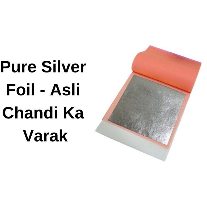Edible Silver Leaf (Chandi Kay Vark) - 100 Pieces Medium | Daraz.pk