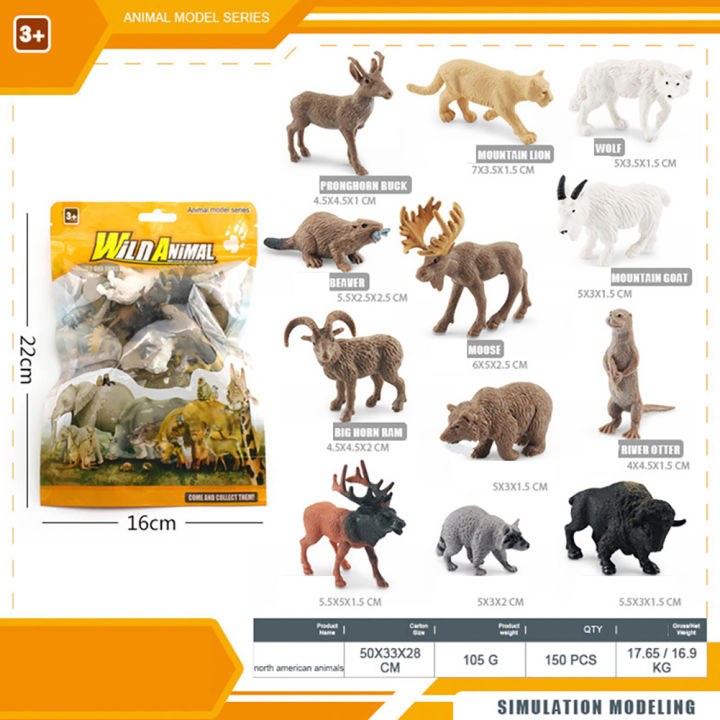 GC Wild Animals Figures Toys Wild Farm Animals Playset Cute Miniature ...