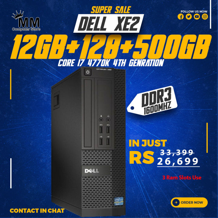 Core i7 4770K 4th Gen Dell Optiplex XE2 Desktop Computer With 12GB\16GB ...