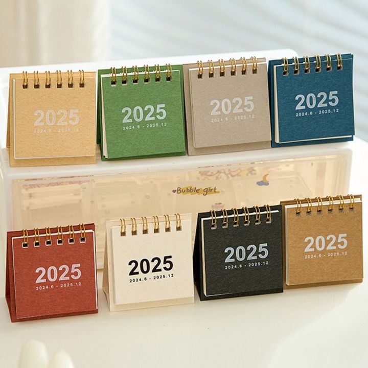 Gift Creative 2024-2025 Calendar Simple Thick Paper Mini Desktop ...