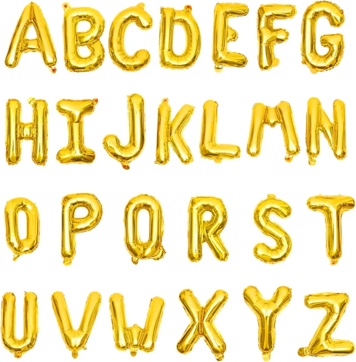 Alphabet Foil Balloons ( A to Z ) Letter 16 Inches Metallic High ...