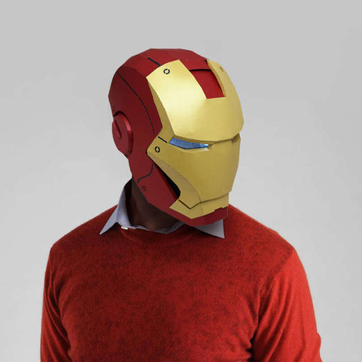 Avenger Alliance Iron Man Headgear Helmet can wear paper mask, handmade ...
