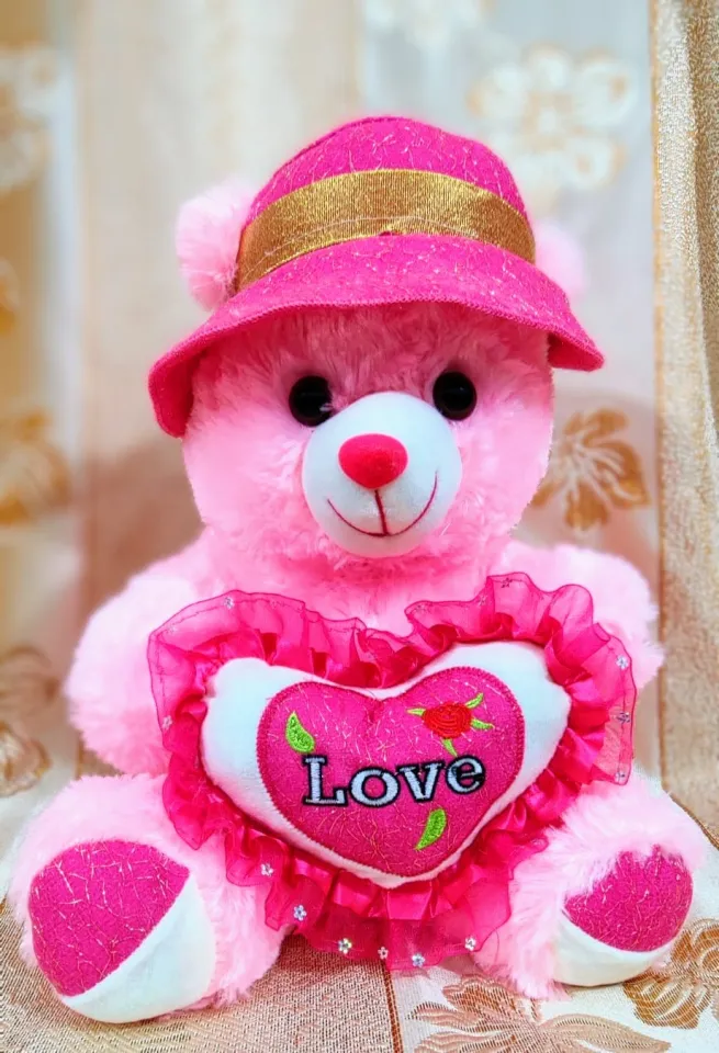 Pink Love Teddy Bear Teddy Bear With Love (Medium) – Ipoh Fresh