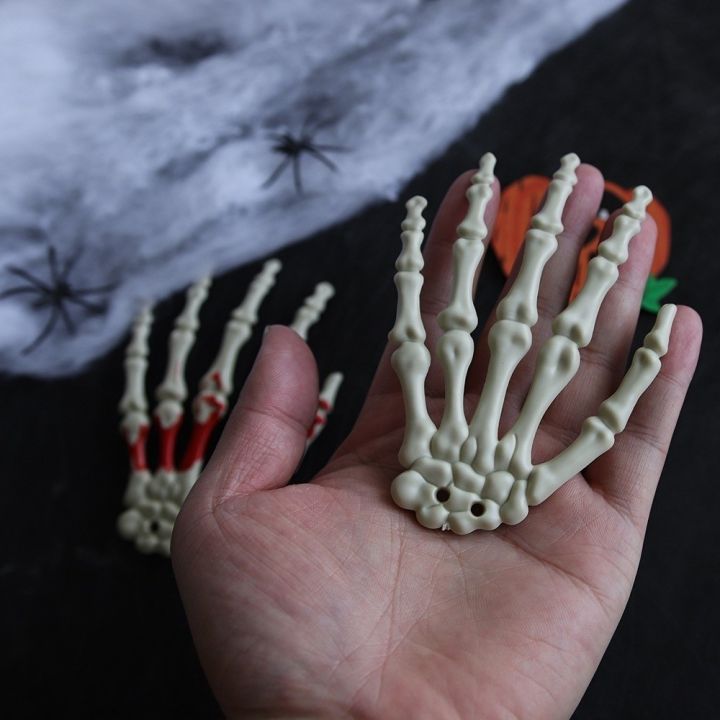 Funny Realistic Halloween Skeleton Hands Scary Waterproof Fake Skeleton ...