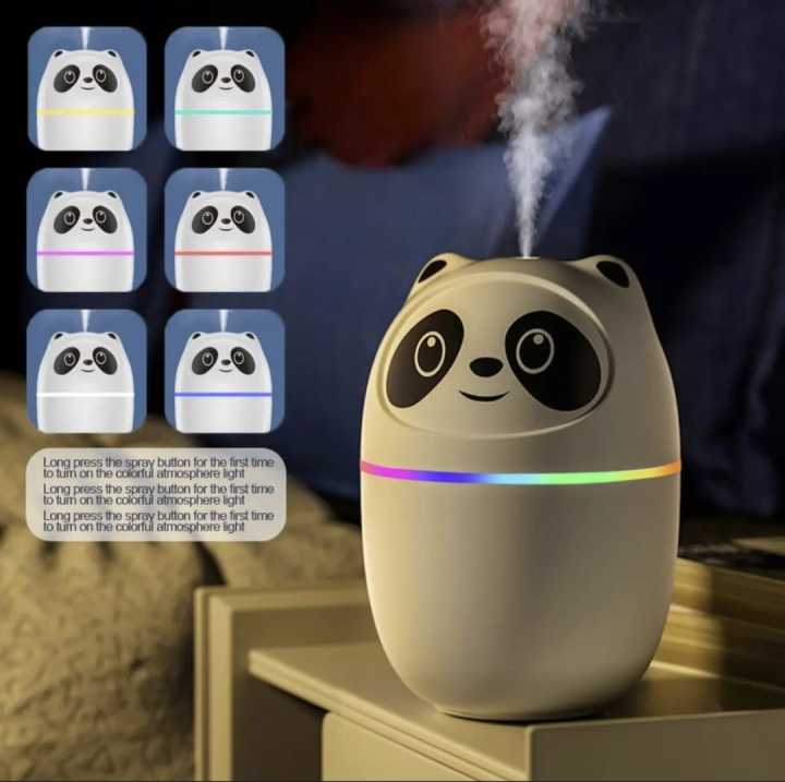 Air Humidifier Cute Panda Aroma Oil Diffuser with Night Light USB ...