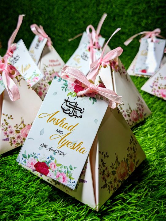 Nikkah Bid Box Customized 100 pcs pack Triangle bid boxes for Nikkah In ...
