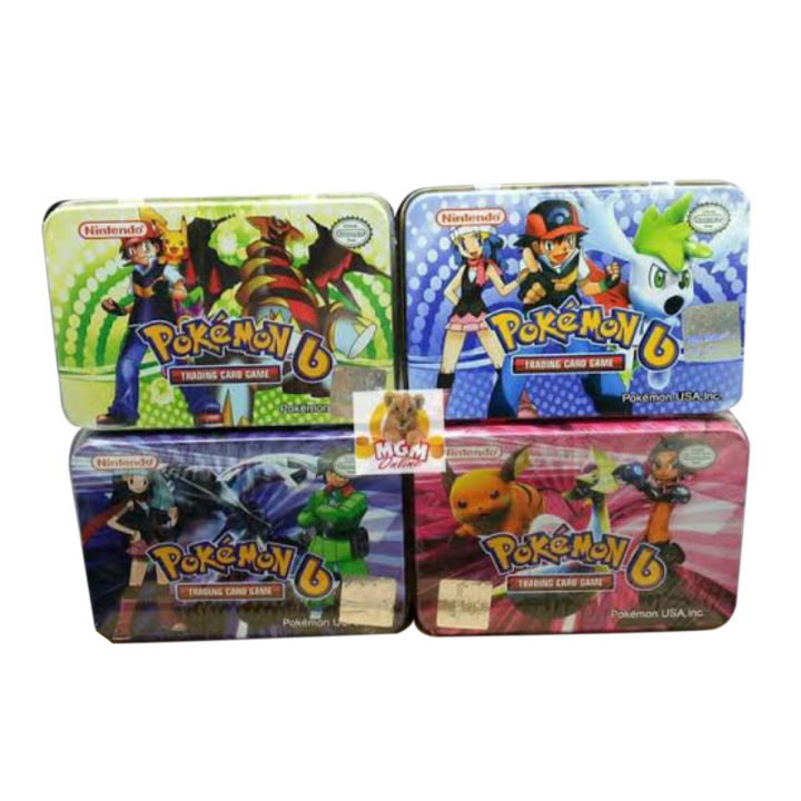 Pokemon Tin Box 50 plus Cards Included Collectible Card Game Tin ...