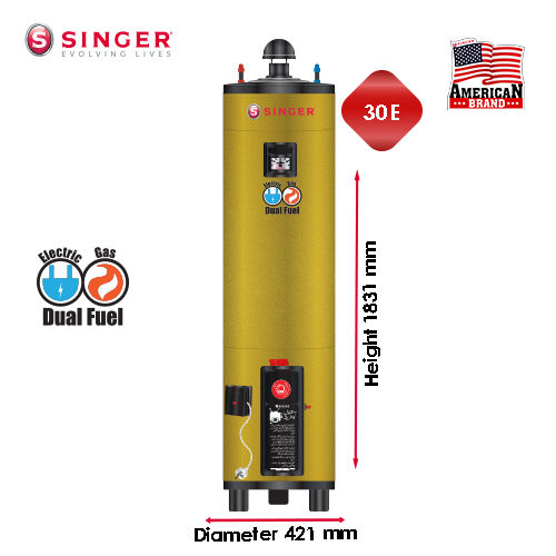 Singer Water Heater Auto-Ignition SWHAI-30 E (Natural Gas & Electric ...