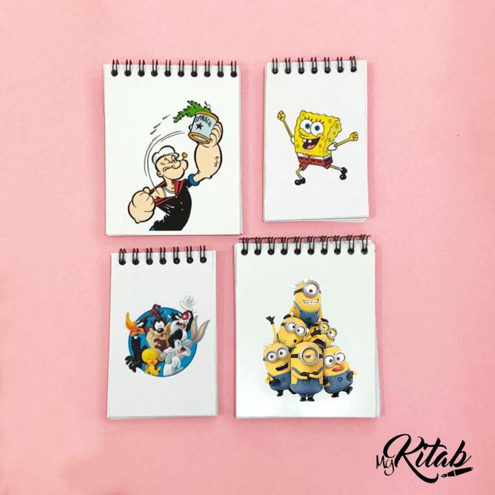 MyKitab - Note Book - Small Rough Pads (Pack Of 4) - Cartoons | Daraz.pk