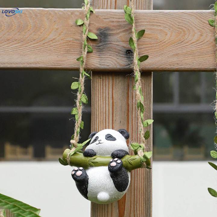 Cartoon Swing Pendant Cute Garden Decoration Swinging Figurine Ornament ...