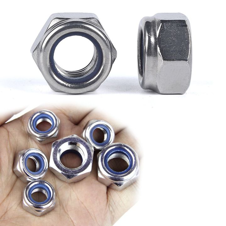 M3 M4 M5 M6 M8 M10 M12 to M24 A2 Stainless Steel Fasten Hexagon Nyloc ...
