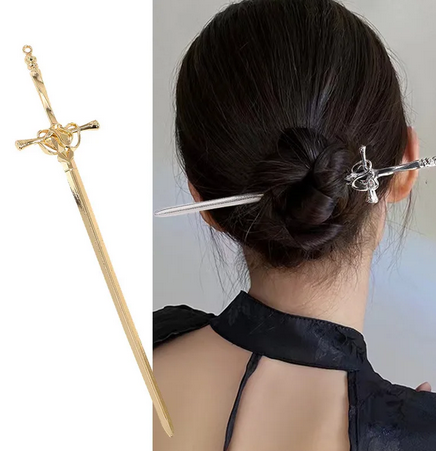【Hot】Punk Metal Sword Hairpin Chinese Style Simple Hair Sticks for ...