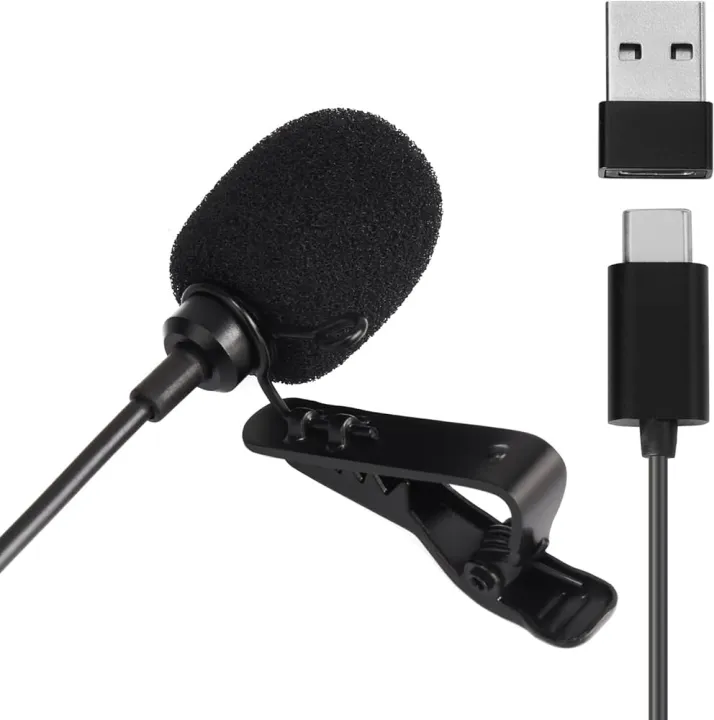 Clip-on Lapel Lavalier Collar Mic / Microphone 3.5 mm Clip Tie Collar ...