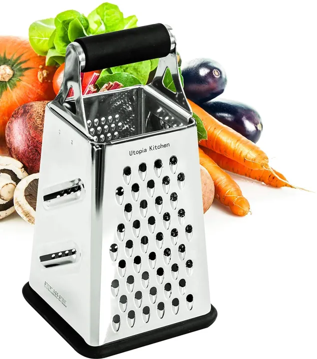 Stylish Stainless Steel 4 Sided Grater Slicer & Shredder - Large ...
