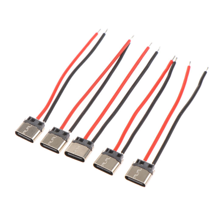 Type-C 2pin soldered female base with wire typec female 3A high current ...