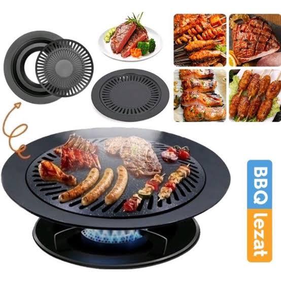 Smokeless Gas Stove Top Round BBQ Plate | Daraz.pk