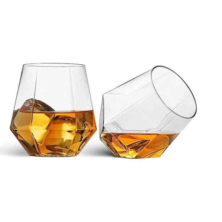 Hexa Shape Juice Water Glass Premium Gepmetric Design Water Glass ...