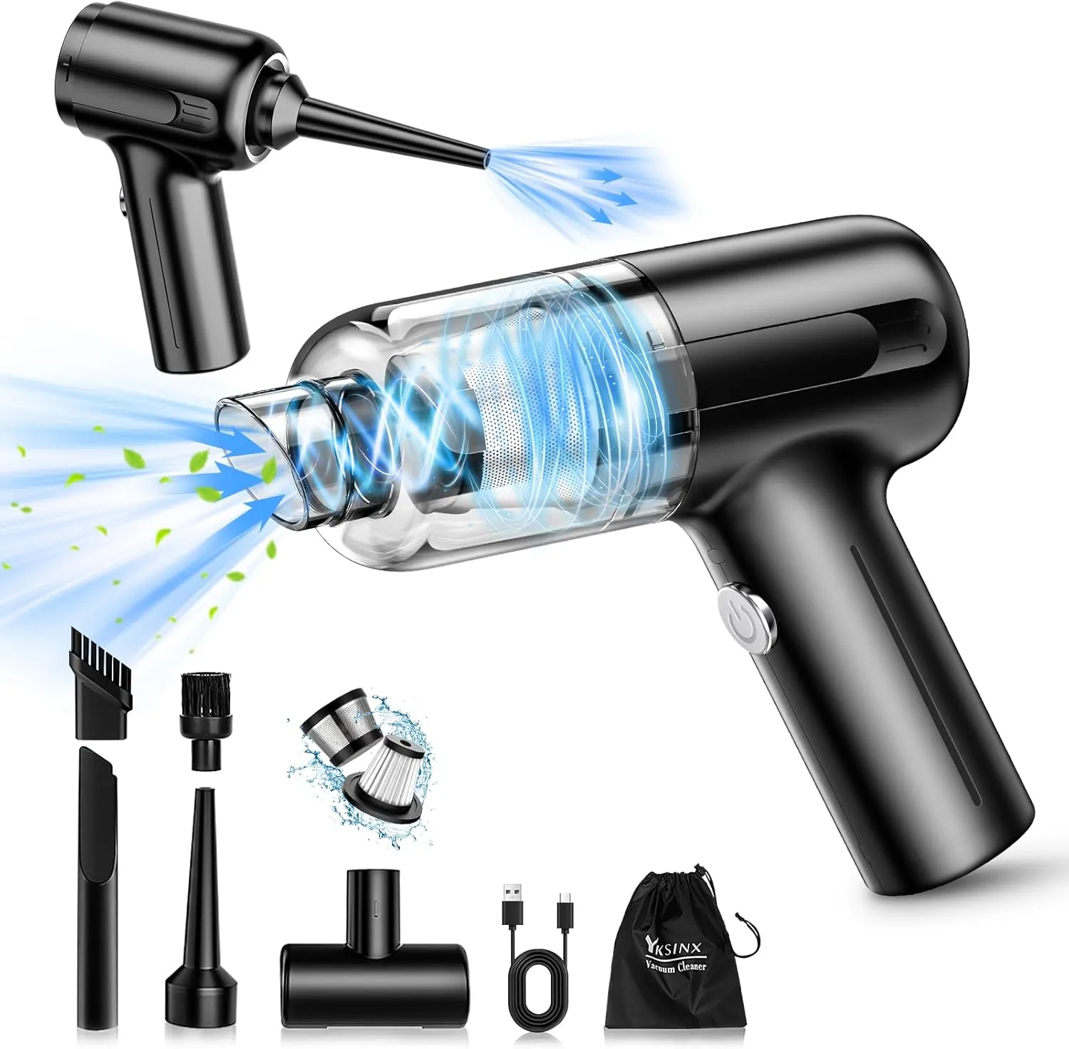 3-in-1 Rechargeable Cordless Vacuum Cleaner - Duster, Mopper, and Blower - Handheld Portable ...