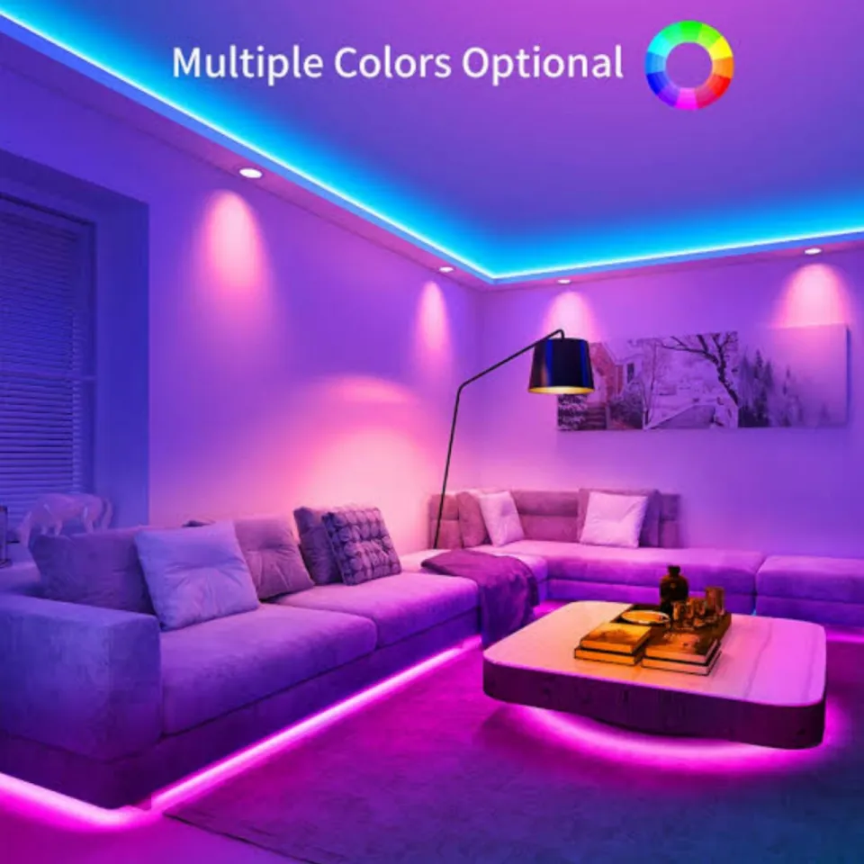 RGB Led Strip Light Waterproof Remote Control Color Changing RGB SMD 3528 LED Rope Lights Complete Kit With 12V Adapter Led Ceiling Lights Daraz.pk