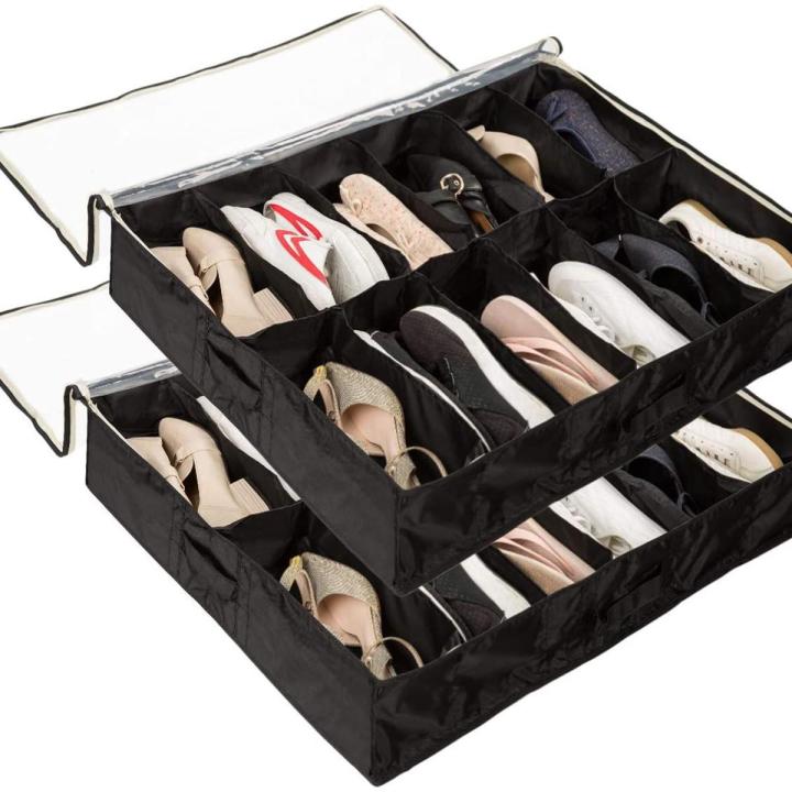 Pack Of 2 - Amazing Shoe Rack Shoe Shelf Shoe Storage + Shoe Under Bed ...